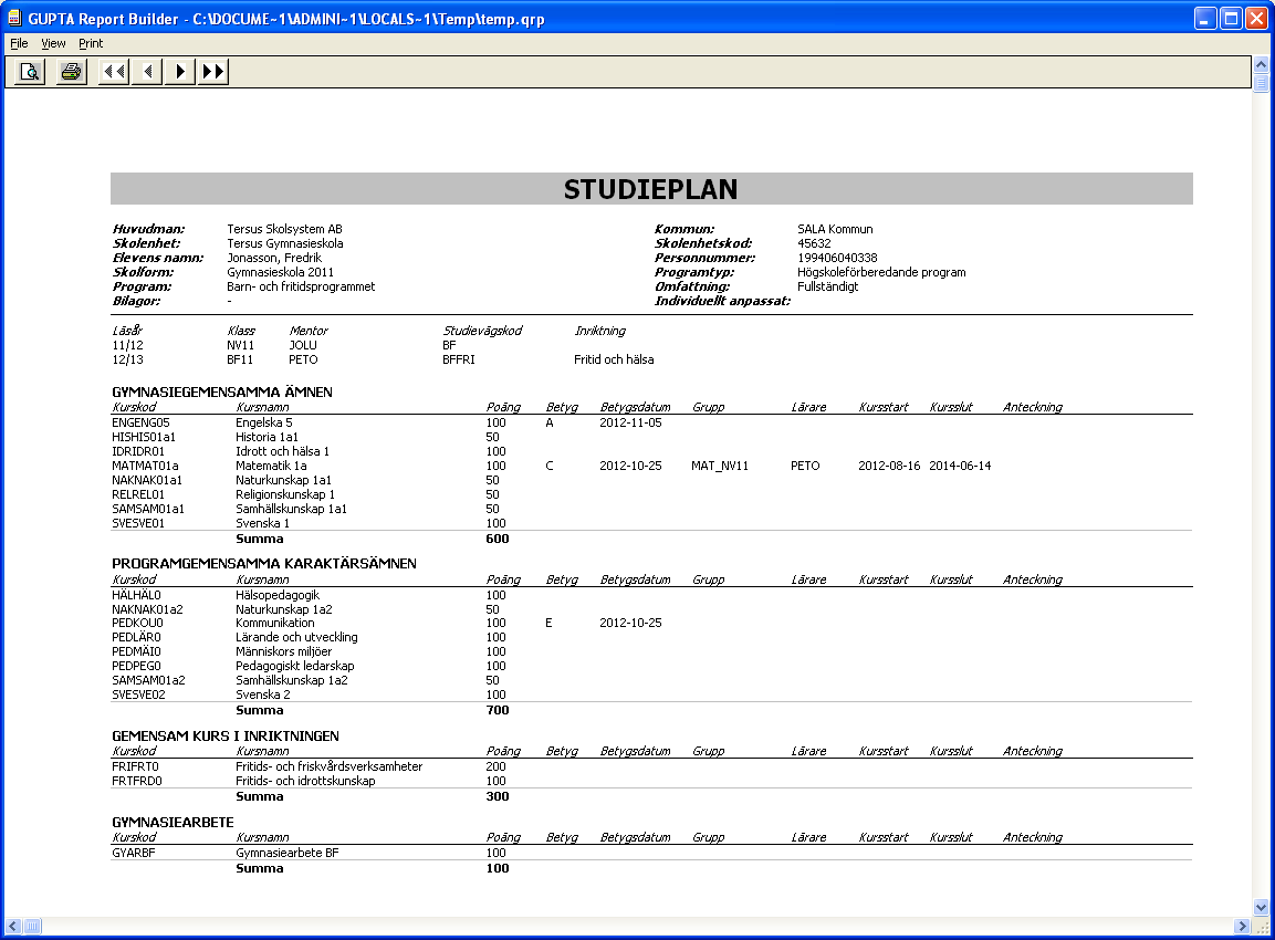 Individuellt anpassad studieplan